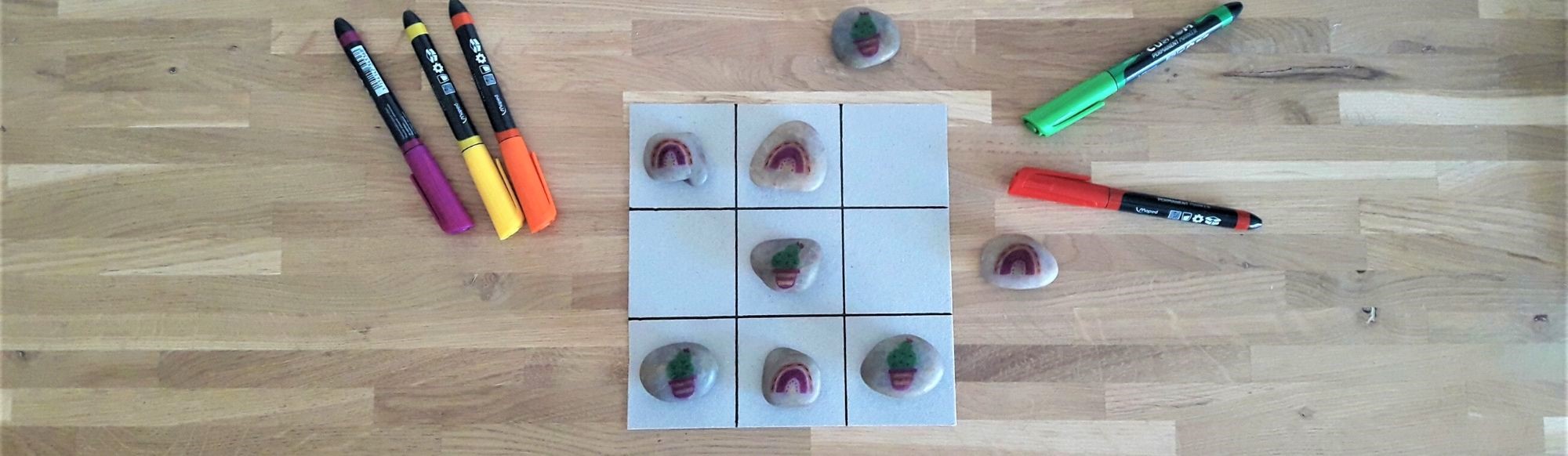 Fabriquer un jeu de morpion avec des galets